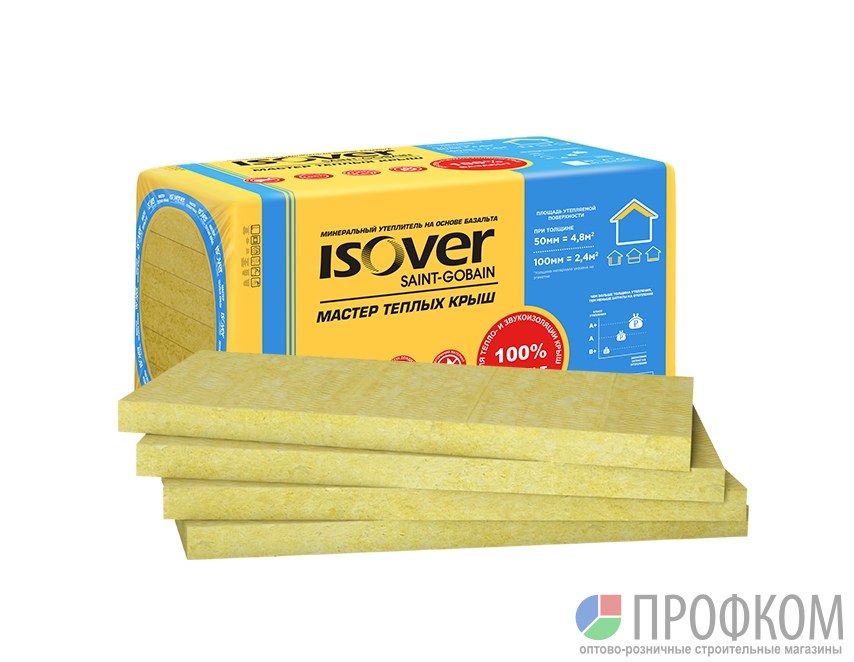 Утеплитель ИЗОВЕР МАСТЕР ТЕПЛЫХ КРЫШ-100/600x1000 (4шт/уп) - ISOVER ...